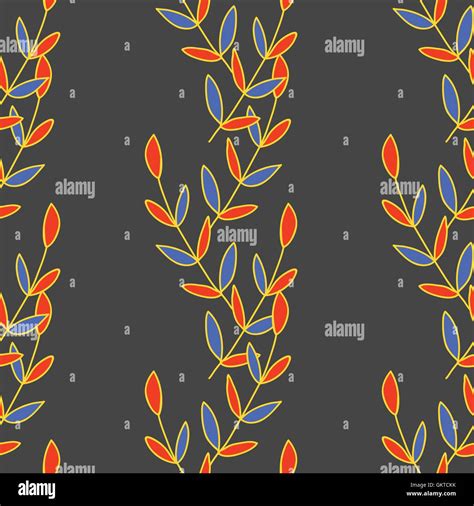 Nature Seamless Pattern Of Colored Leaves Vector Illustration Stock