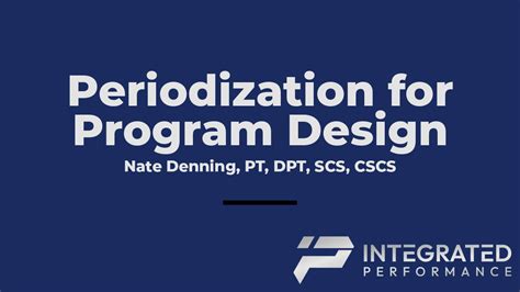 Periodization For Program Design