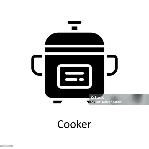 밥솥 벡터 솔리드 아이콘 디자인 그림입니다 흰색 배경에 하우스키핑 기호 Eps 10 파일 가정 생활에 대한 스톡 벡터 아트 및 기타 이미지 가정 생활 그릇 기계류