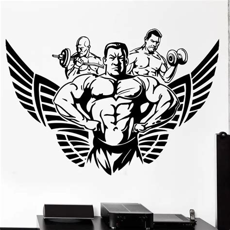 Gym Sticker Fitness Decal Body Building Posters Vinyl Wall Decals