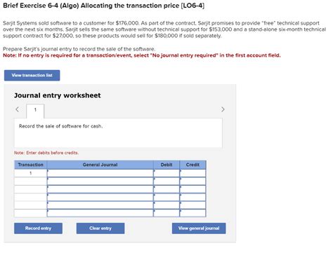 Solved Brief Exercise Algo Allocating The Transaction Chegg Com