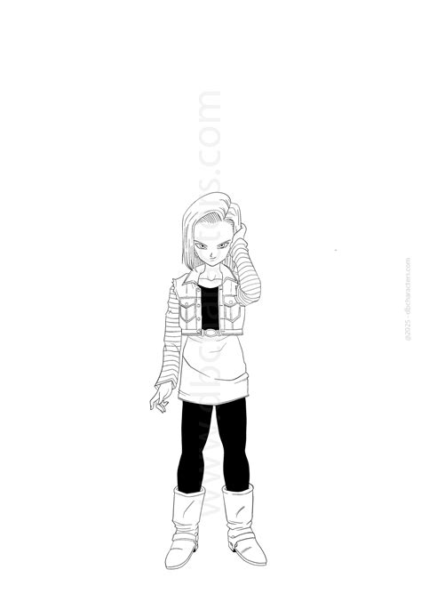 Android 18 Dragon Ball Character Redrawn In Manga Style Dbcharacters