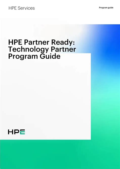 Hpe Partner Ready Technology Partner Program Guide