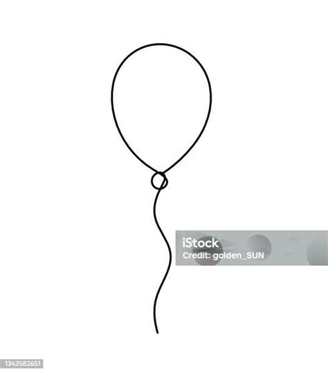 흰색 배경에 줄 그리기로 추상 공기 풍선 기념일에 대한 스톡 벡터 아트 및 기타 이미지 기념일 낙서 드로잉 바람 Istock