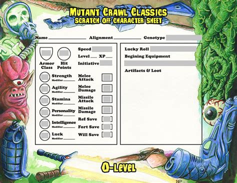 Comic Realms Mcc Scratch Off Character Sheets
