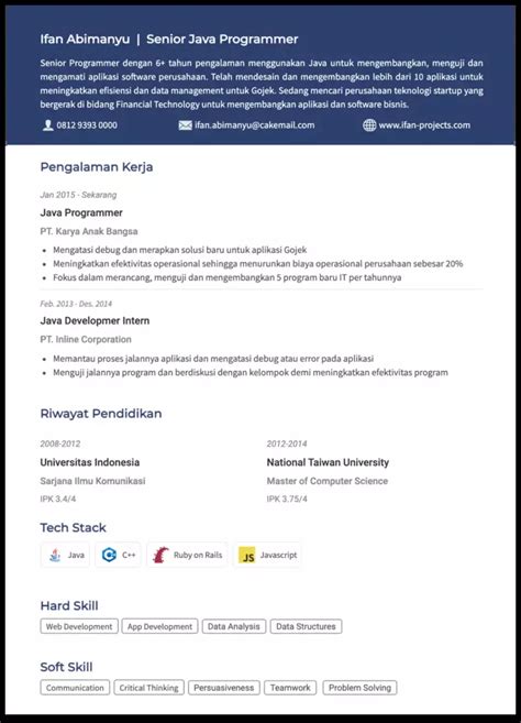 15 Contoh Cv Lamaran Kerja Yang Menarik Bagi Hrd