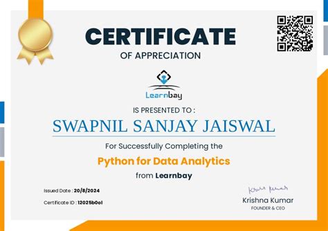 Swapnil Jaiswal On Linkedin Pyhton Dataanalysis Learnbay