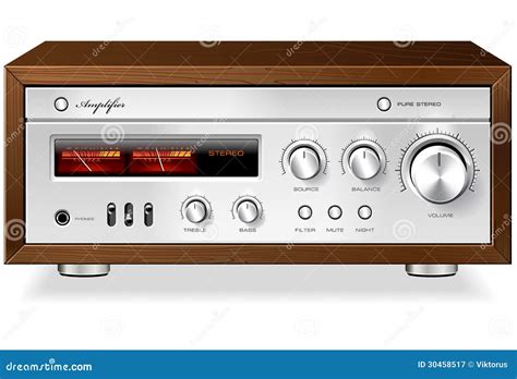 Vintage Hi Fi Analog Stereo Amplifier Vector Stock Vector Illustration Of Audio Sound 30458517