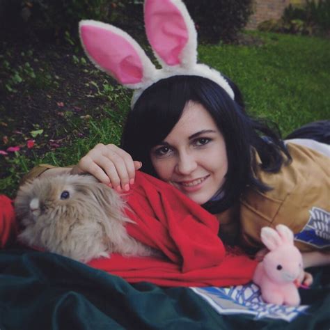 Bunny Mikasa Easter Cosplay With My Rabbit R Shingekinokyojin