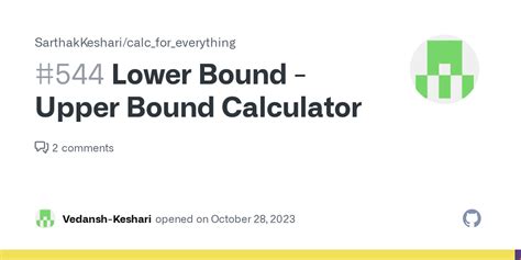 Lower Bound Upper Bound Calculator · Issue 544 · Sarthakkesharicalcforeverything · Github