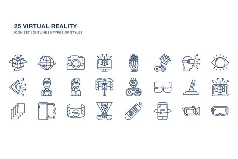 Virtual Reality Icon Set Design Cuts