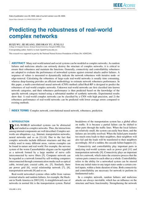 Pdf Predicting The Robustness Of Real World Complex Networks
