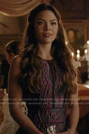 Wornontv Noras Purple Textured Dress On The Vampire Diaries Scarlett Byrne Clothes And
