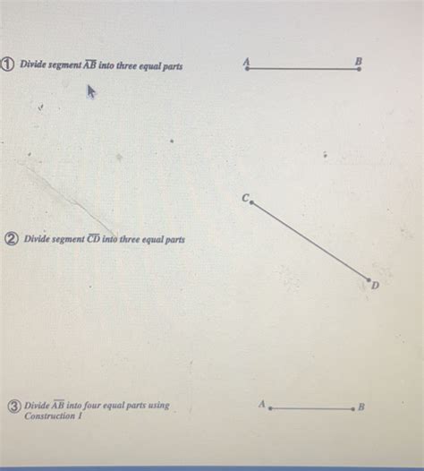 solved divide segment overline ab into three equal parts divide