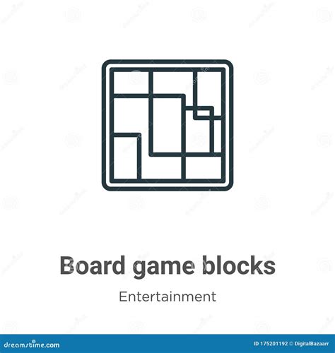 Board Game Blocks Outline Vector Icon Thin Line Black Board Game Blocks Icon Flat Vector