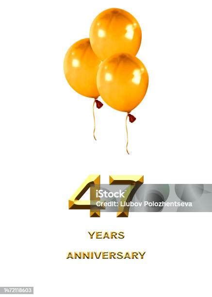 3d 그림 47 주년 축제 배경에 황금 숫자입니다 기념일 축하 파티를위한 포스터 또는 카드 금색에 대한 스톡 사진 및 기타 이미지 Istock