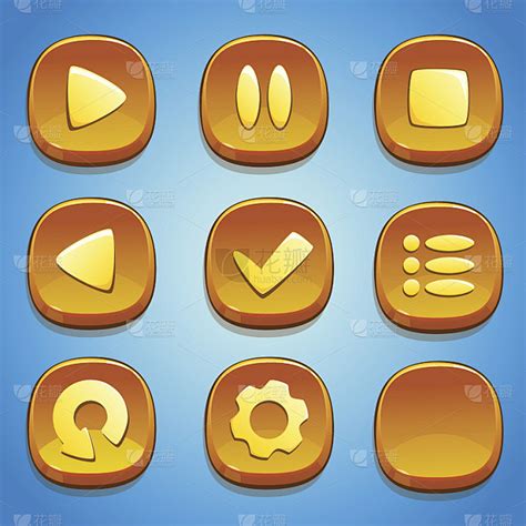 黄色的按钮素材 花瓣网