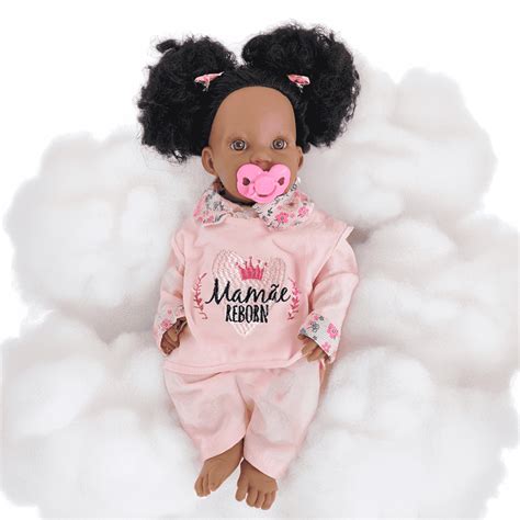 Boneca Bebê Mamãe Reborn Menina Negra 100 Silicone Enxoval Completo