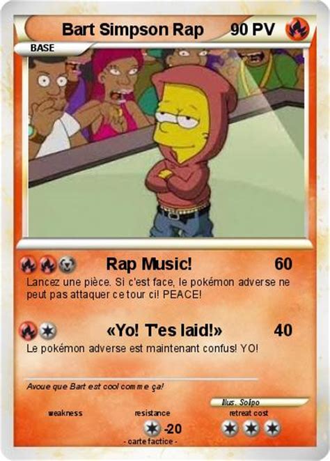 Pokémon Bart Simpson Rap Rap Music Ma Carte Pokémon