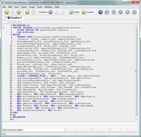 cómo crear trigger en mysql server 5 disparadores para auditoría de