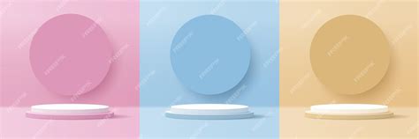 배경 벡터 디자인의 그림자가 있는 제품 프레젠테이션 브랜딩 및 패키징 프레젠테이션 스튜디오 스테이지를 위한 코스메틱 배경 및 세트 프리미엄 연단 디스플레이 프리미엄 벡터