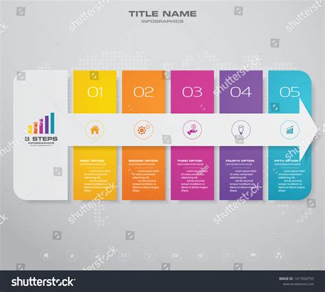 5 Steps Simpleeditable Process Chart Infographics Stock Vector Royalty Free 1417020755