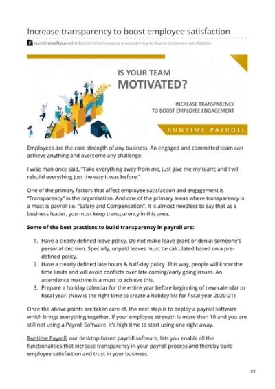 Increase Transparency To Boost Employee Satisfaction
