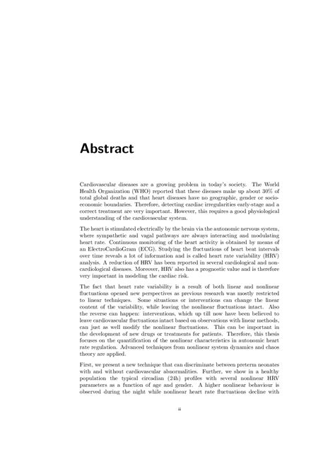 Heart Rate Variability Linear And Nonlinear Analysis With Applications In Human Physiology