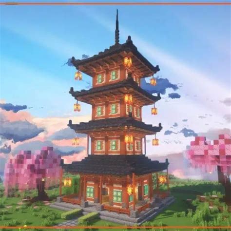 Compact Japanese Pagoda In Minecraft Minecraft Id Minecraft Fountain