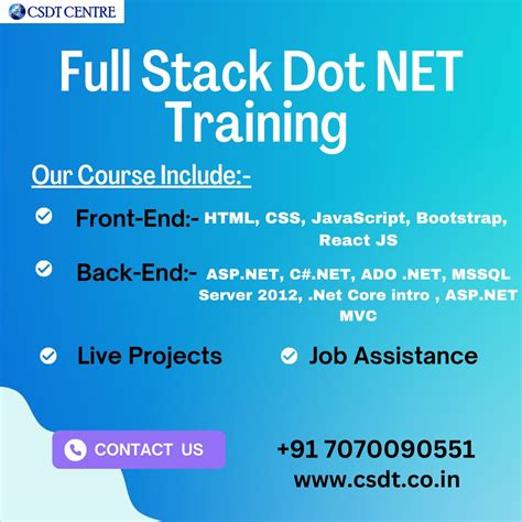 Csdt Centre On Linkedin Fullstackdotnet Dotnettraining Webdevelopment Techskills
