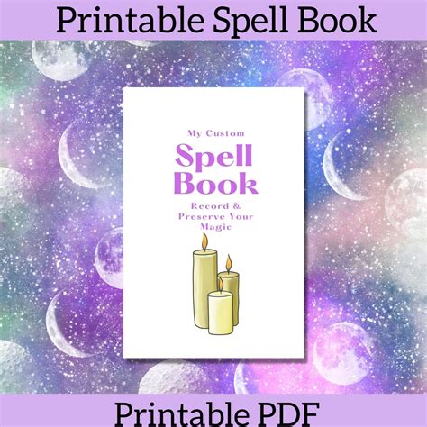 Printable Spell Book Grimoire Pages Spell Template Rituals Witch