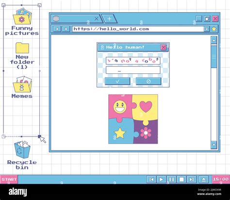 Desktop In Style Of An Old Computer Ui Design Elements Icons Web