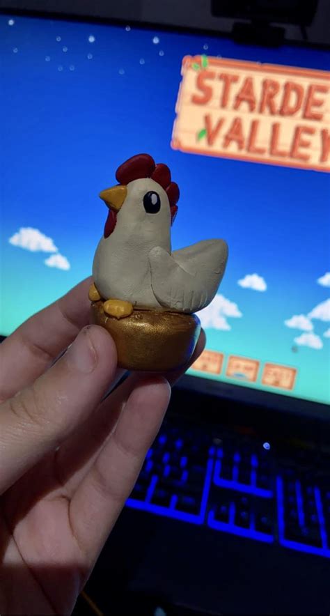Made The Chicken Statue Out Of Clay As A T For My Partner For