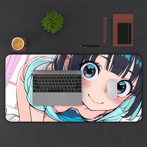 Bratty Sis Cute Anime Girl Desk Mat Heart Circle