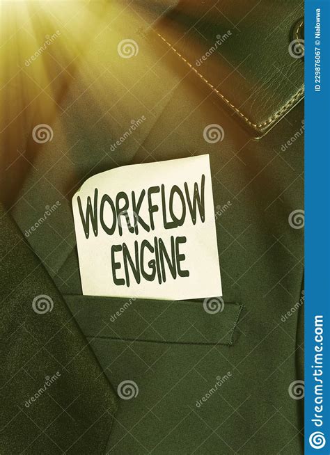 Text Sign Showing Workflow Engine Conceptual Photo Software Application That Manages Business