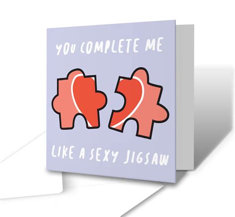 Sexy Jigsaw Anniversary Greetings Card Victorian Print