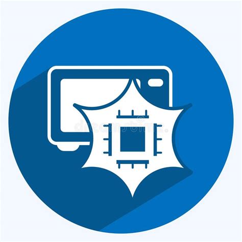 Icon Neural Engineering Suitable For Data Analytics Symbol Long Shadow Style Simple Design