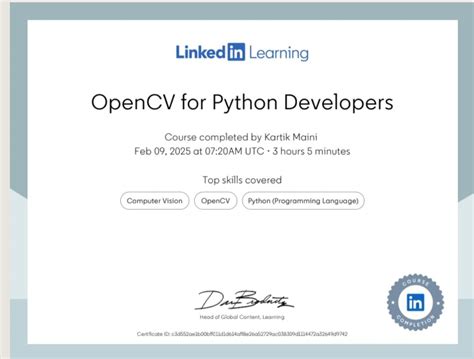 opencv computervision pythonprogramming artificialintelligence… kartik maini