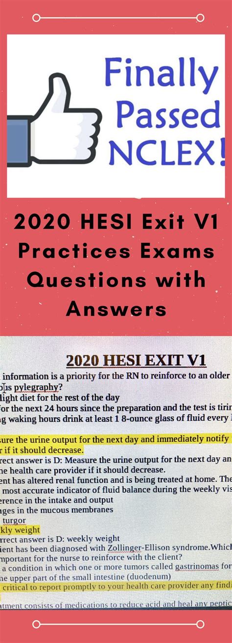 2024 HESI Exit V1 Practice Exams Questions With Answers
