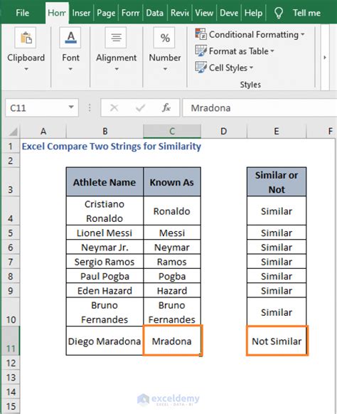 Excel Compare Two Strings For Similarity 3 Easy Ways Exceldemy