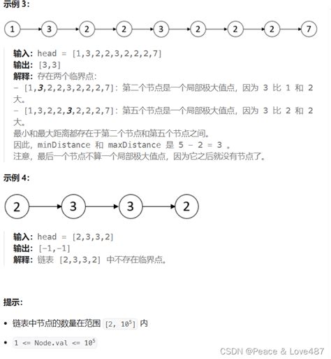 每日一题《leetcode 2058 找出临界点之间的最小和最大距离》找出临界点之间的最小最大距离 Csdn博客