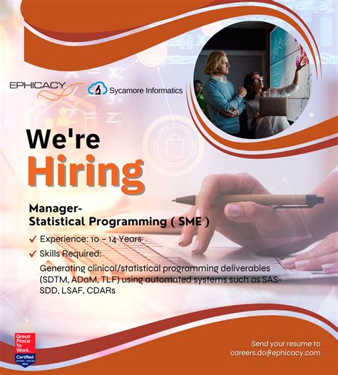 Ephicacy On Linkedin Were Hiring Manager Statistical Programming Sme Join Ephicacy And