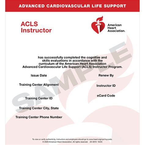 Acls Instructor Ecard Aha