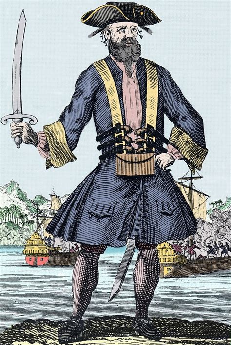 Portrait Of The Pirate Edward Teach Known As Blackbeard