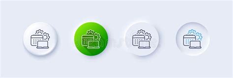 Software Line Icon Code Deployment Sign Line Icons Vector Stock
