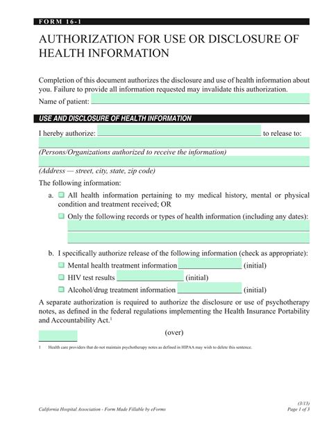 Authorization For Use Or Disclosure Of Health Information