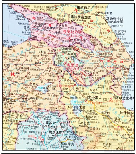 中东地图放大 阿富汗 中亚中东 大山谷图库