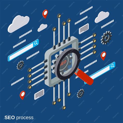 Premium Vector Seo Optimization Flat Isometric Vector Concept