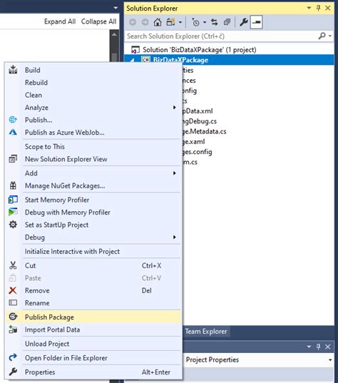 Publishing Package To Bizdatax Portal