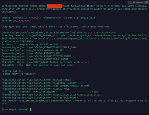 Migrating To The Autonomous Database Dedicated Using Database Links